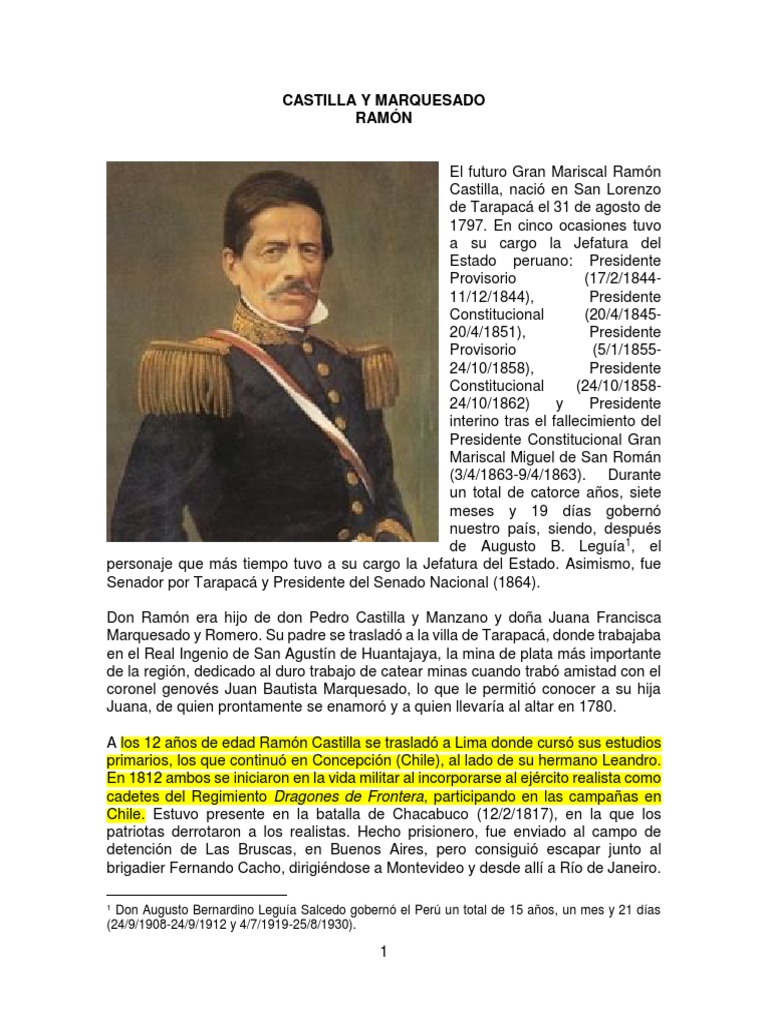 1864 Ramon Castilla | PDF | Perú | América del Sur