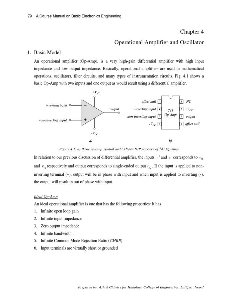 Basic Electronics Engineering Chapter 4 | PDF | Operational Amplifier ...