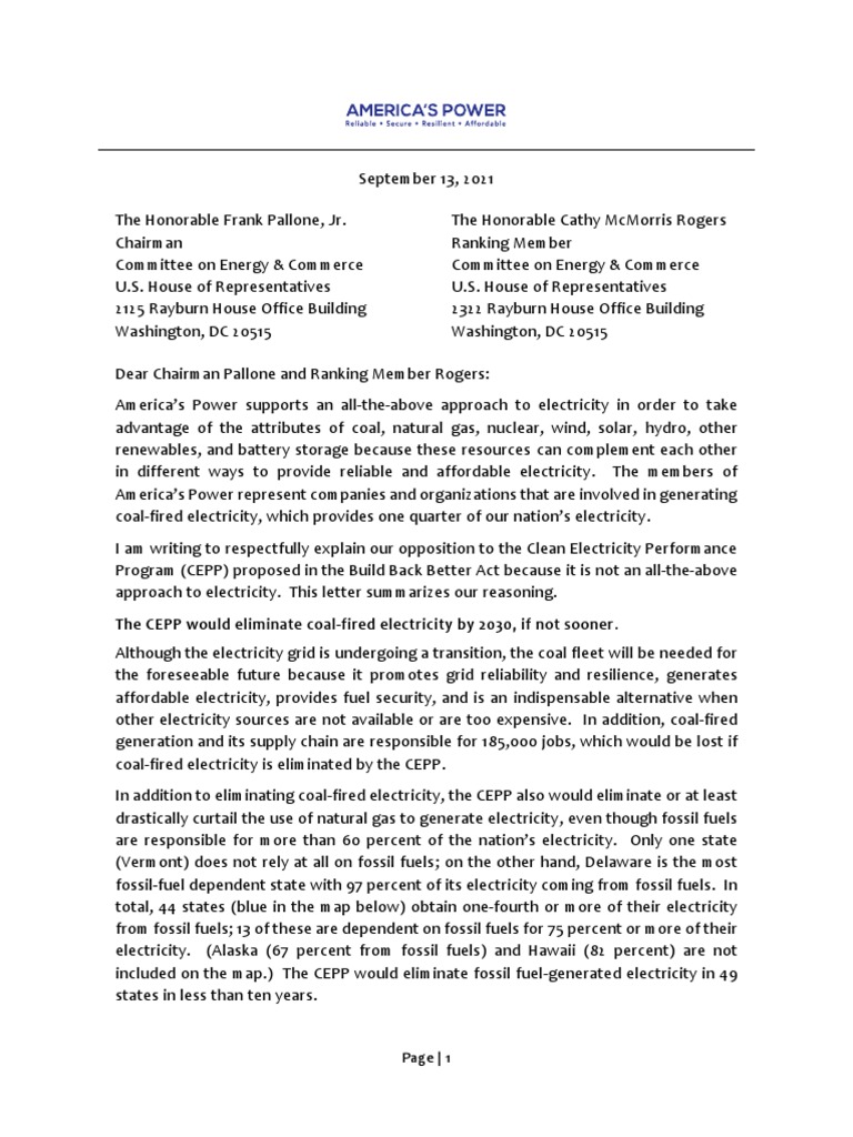 America's Power Letter | PDF | Wind Power | Solar Power