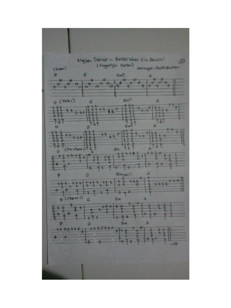 Meghan Trainor Better When I'm Dancing Tabs | PDF