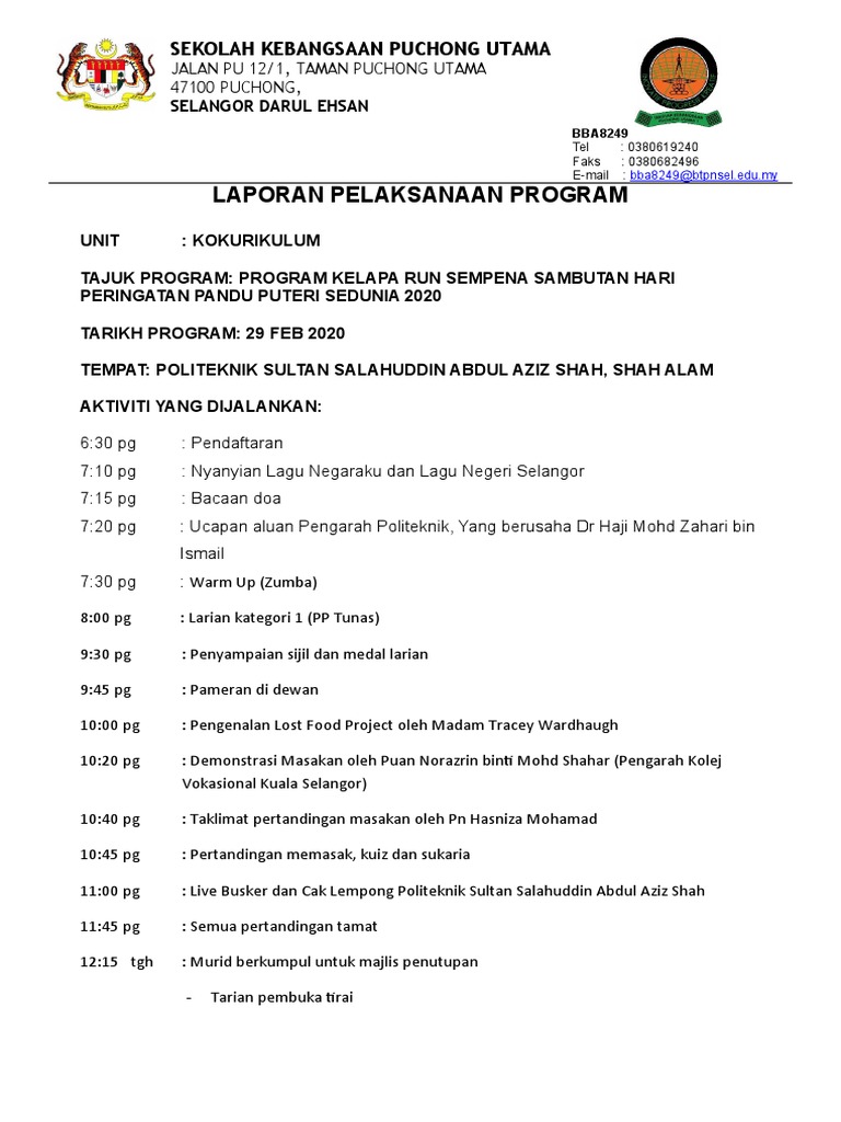 Laporan Kelapa Run | PDF