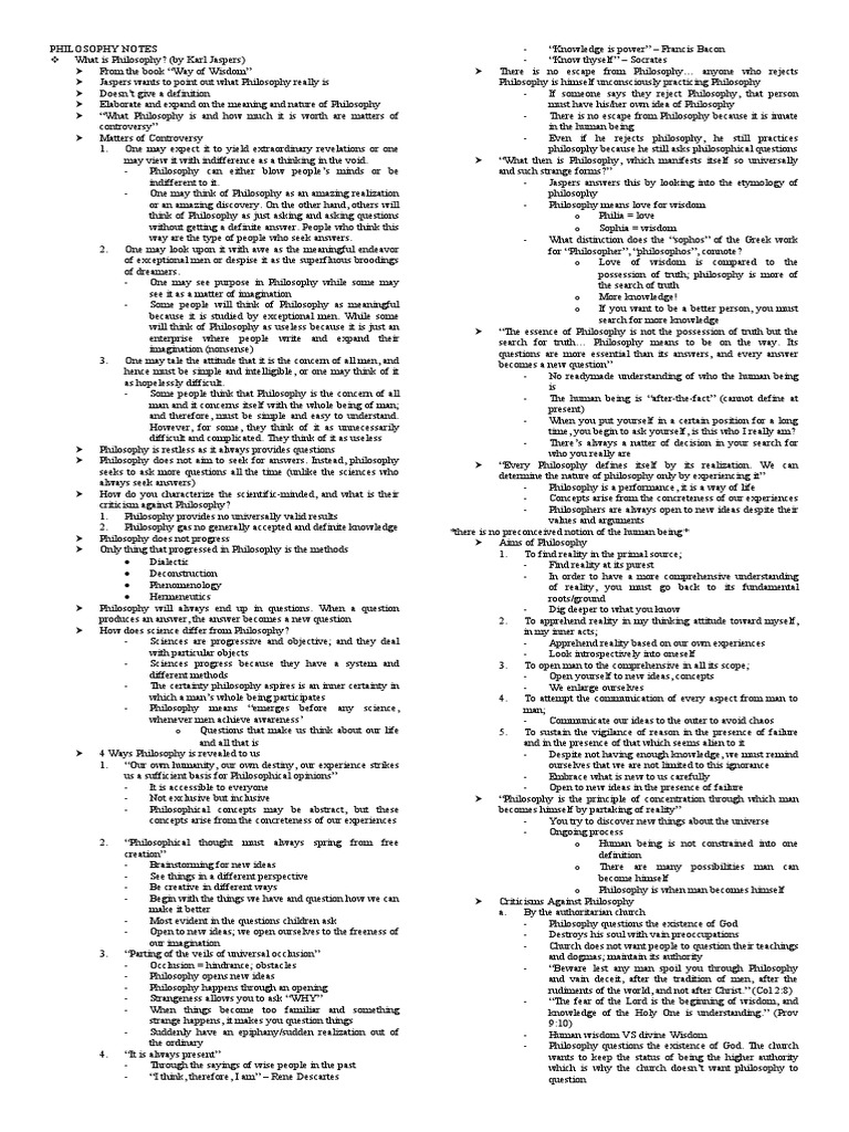Philosophy Notes Pdf Socrates Idea