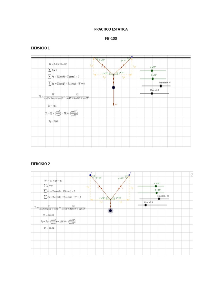 Practico Estatica | PDF