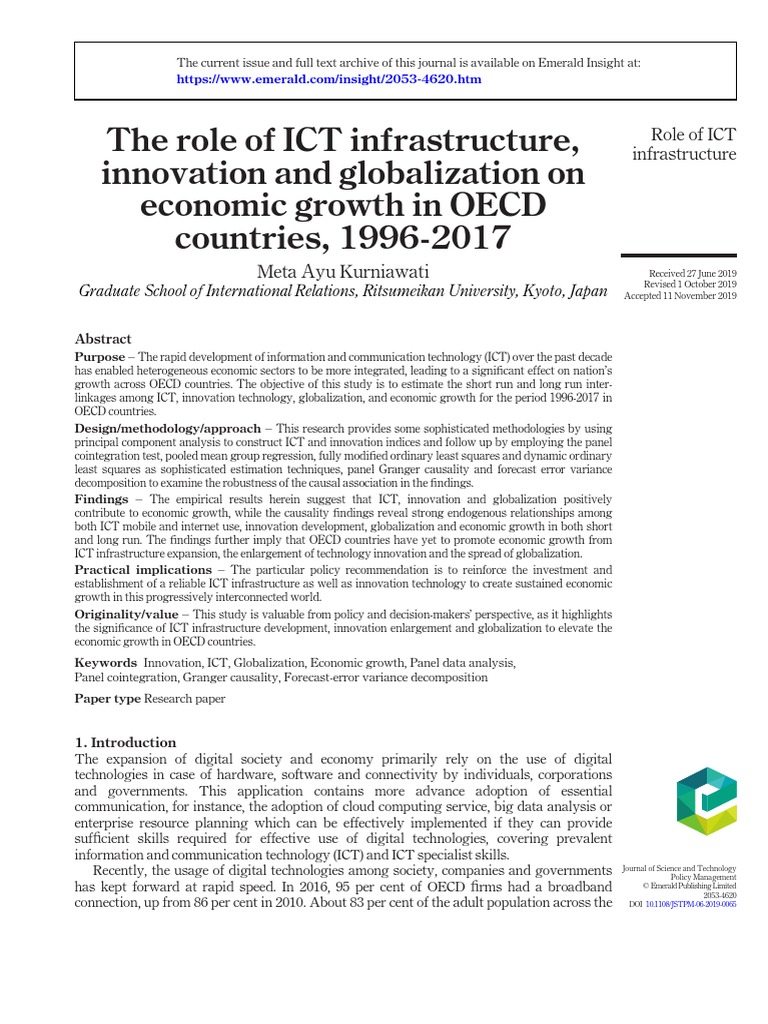 The Role of ICT Infrastructure, Innovation and Globalization On ...