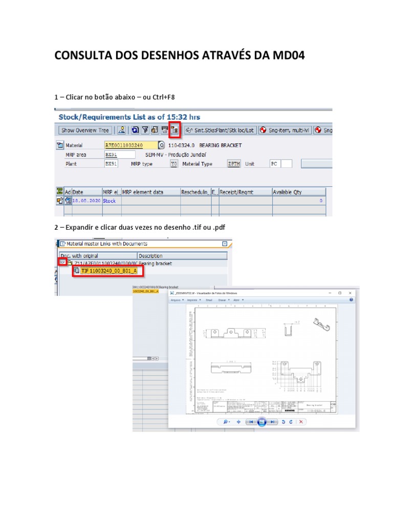 Consultar Desenhos SAP - MD04 | PDF