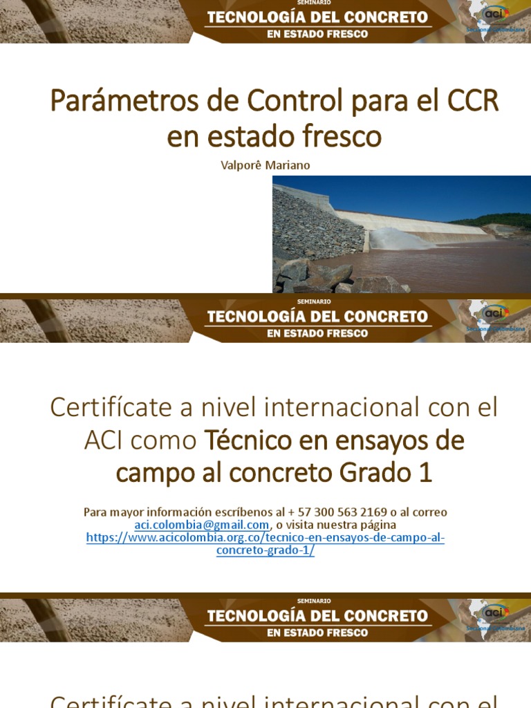 Parámetros de Control Del Concreto Compactado Con Rodillo (CCC) en ...