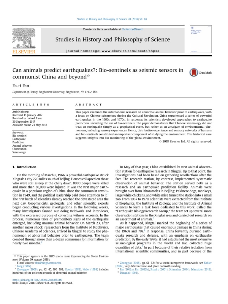 Animal Behavior in Earthquake Prediction | PDF | Seismology | Earthquakes