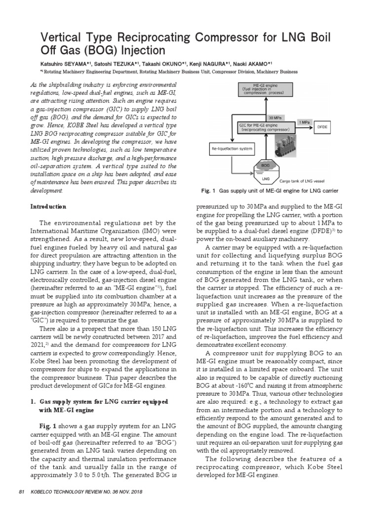 Vertical Reciprocating Compressor Developed for LNG BOG Injection | PDF ...