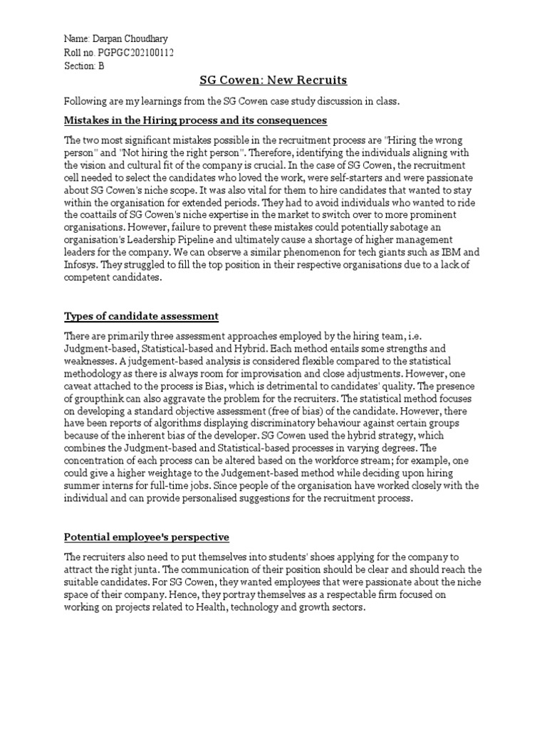 SG Cowen - New Recruits - Darpan | PDF | Recruitment | Economies
