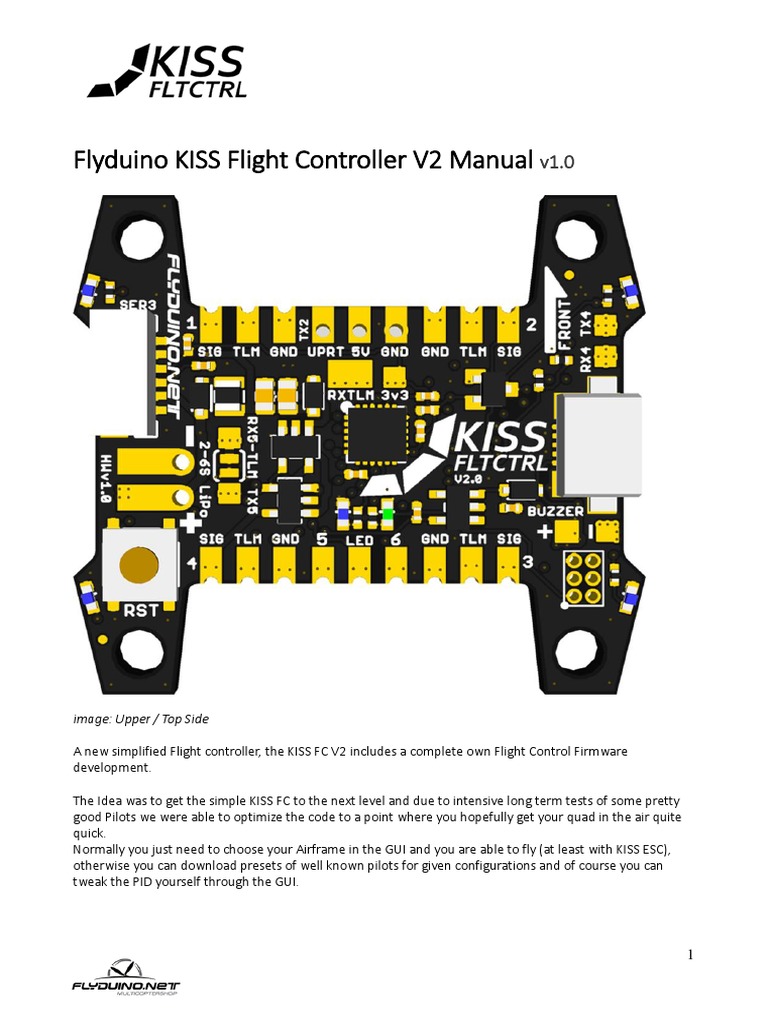 Flyduino KISS Flight Controller V2 Manual: Image: Upper / Top Side ...