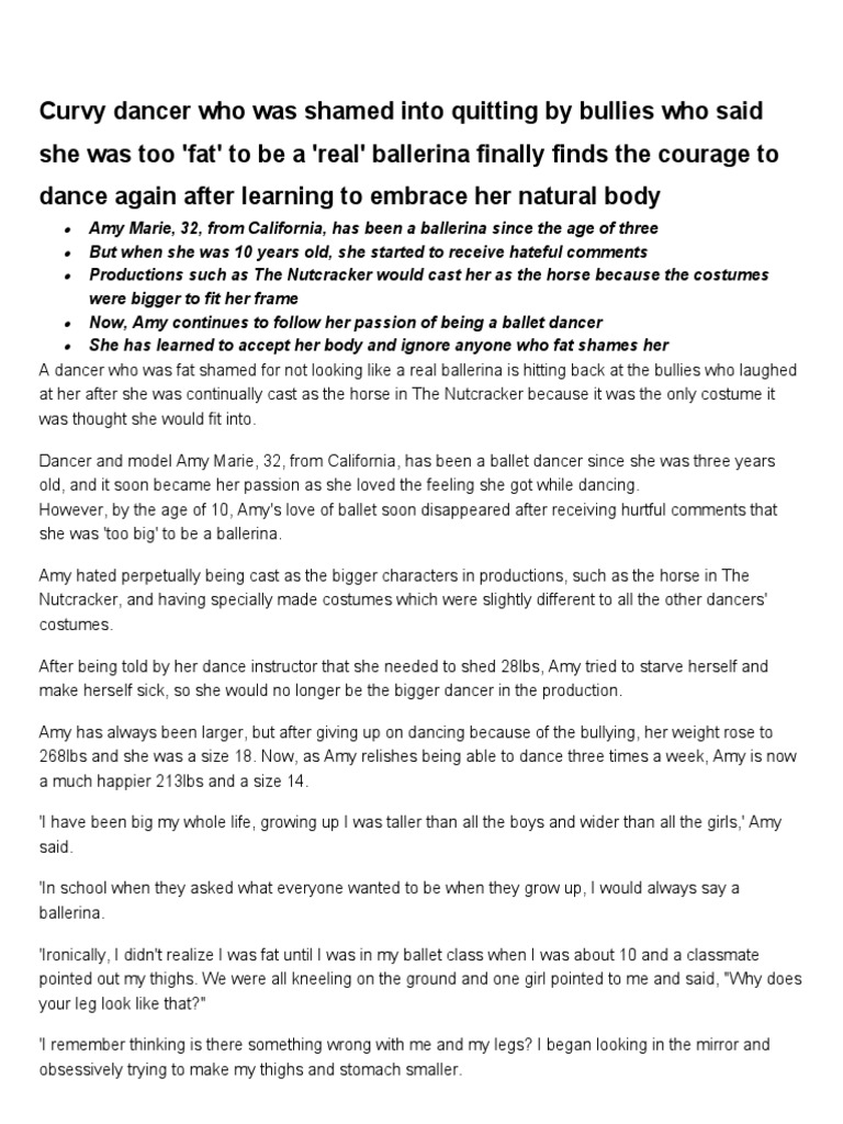 Extensive Reading 1 | PDF | Ballet Dancer | Dances