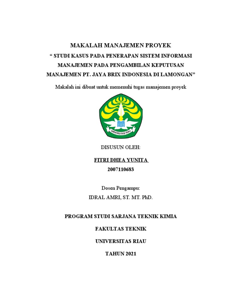 Fitri Dhea Yunita-20071106883-Tugas 3 Manpro | PDF