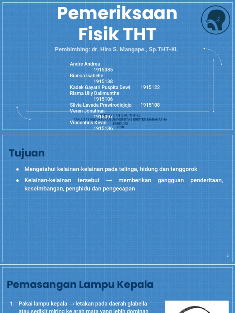 Mini Lecture Pemeriksaan Fisik THT | PDF