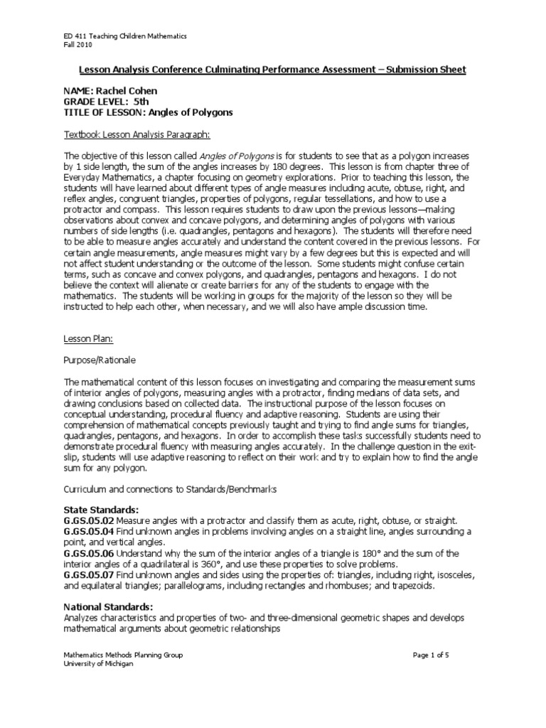 CPA Lesson Plan | PDF | Triangle | Angle