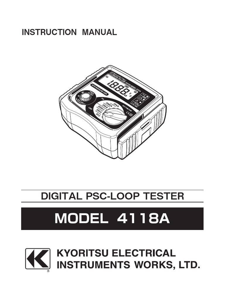Guide to Operating the Digital PSC-Loop Tester Model 4118A | PDF ...