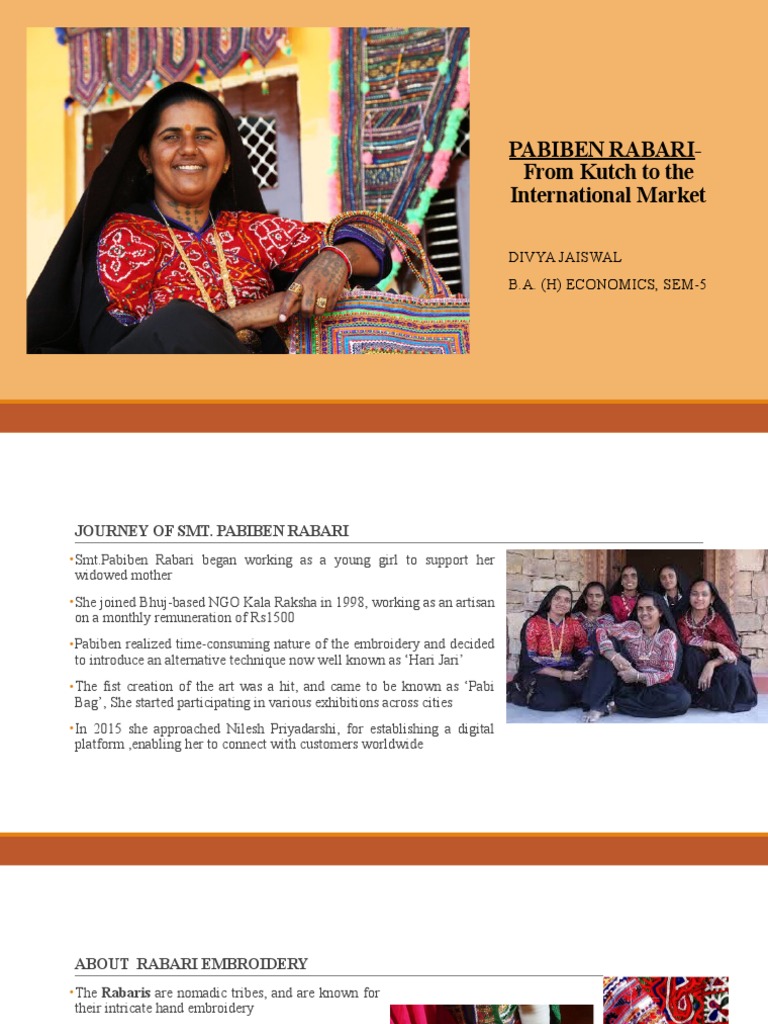 Pabiben Rabari: From Kutch to Global Market | PDF | Embroidery ...