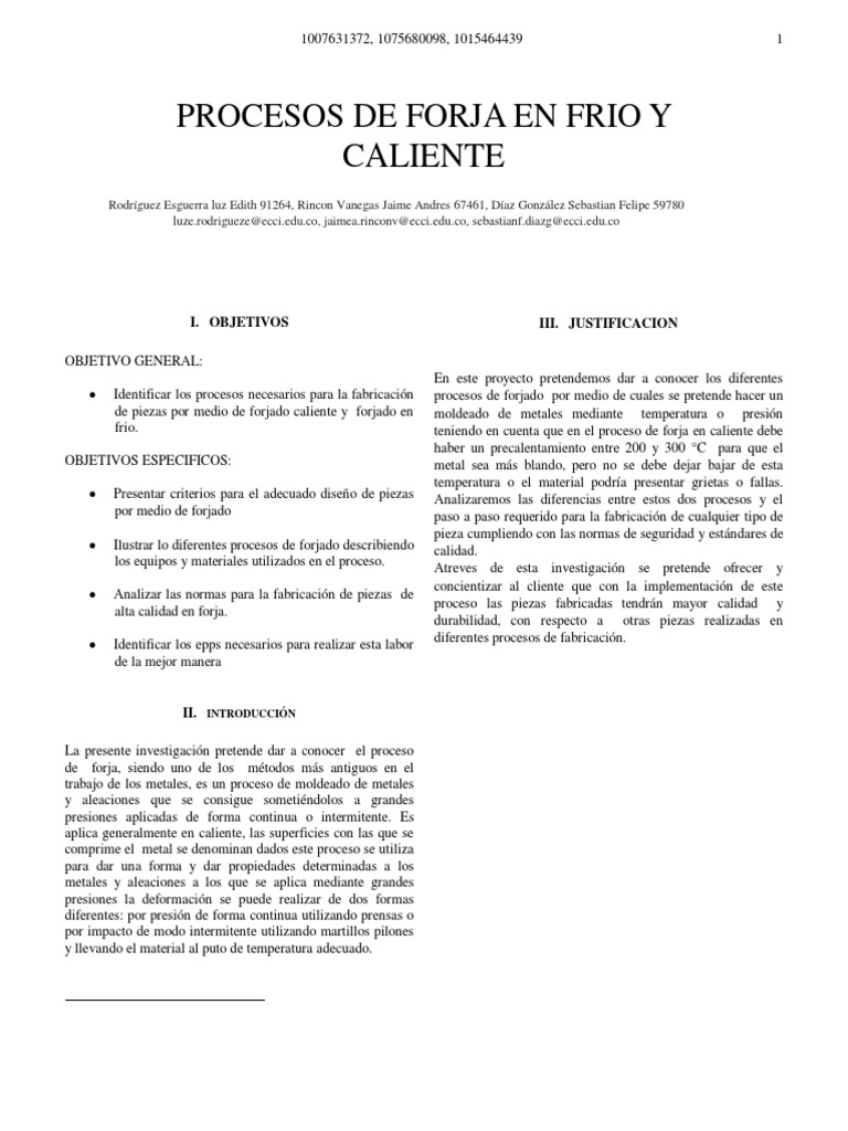 Procesos de Forja en Frio y Caliente | PDF | Forjar | Rieles