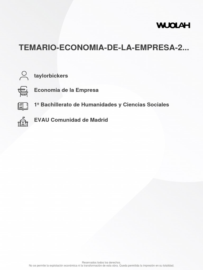 TEMARIO ECONOMIA DE LA EMPRESA 2o BACH | PDF | Mercado (economía ... TEMARIO ECONOMIA DE LA EMPRESA 2o BACH | PDF | Mercado (economía ...