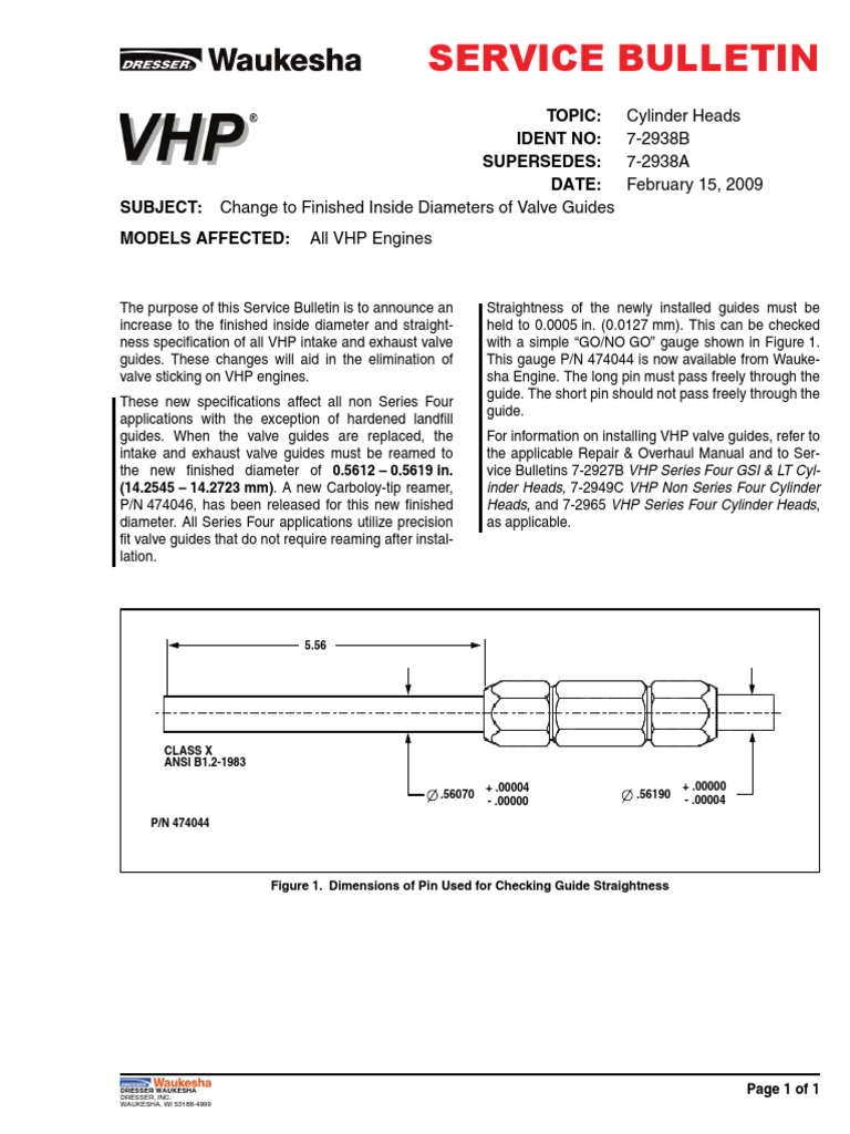VHP Valve Guide Specification Update | PDF | Internal Combustion Engine | Machines