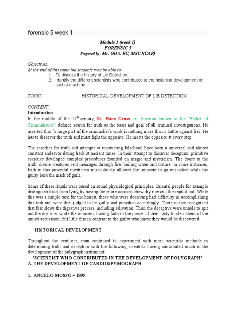 Forensic Module 1 | Download Free PDF | Polygraph