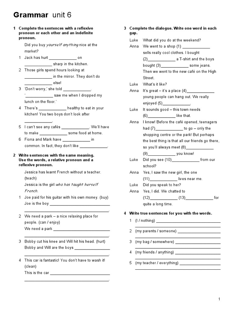 Grammar Unit 6 | PDF