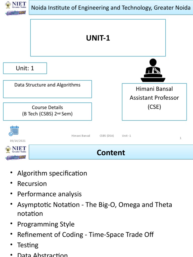 B.Tech CSBS: Data Structures Intro | PDF | Time Complexity | Matrix ...