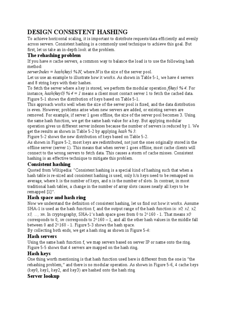 Design Consistent Hashing | PDF | Algorithms And Data Structures ...