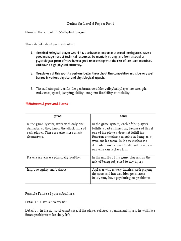 Outline For Level 6 Project Part 1 | PDF