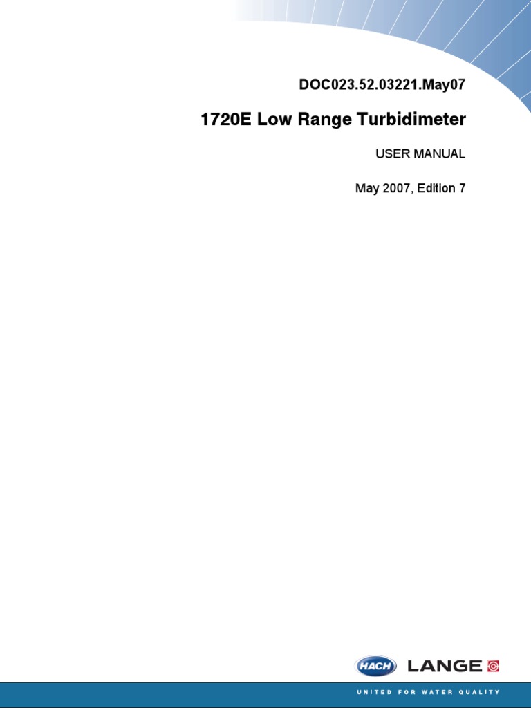 1720E Low Range Turbidimeter: DOC023.52.03221.May07 | PDF | Electrical ...