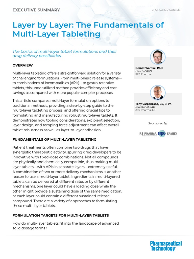 Layer by Layer: The Fundamentals of Multi-Layer Tableting: Executive ...