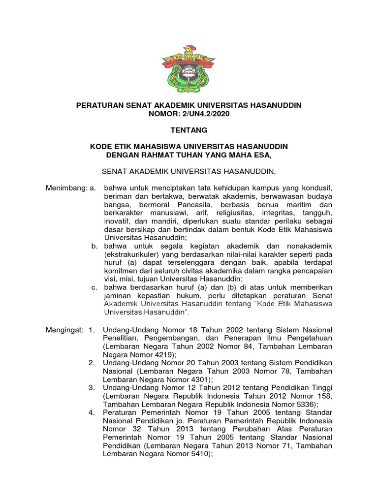 Kode Etik Mahasiswa | PDF | Karier & Perkembangan