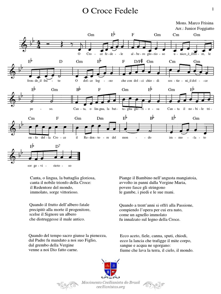 O Croce Fedele - Marco Frisina | PDF