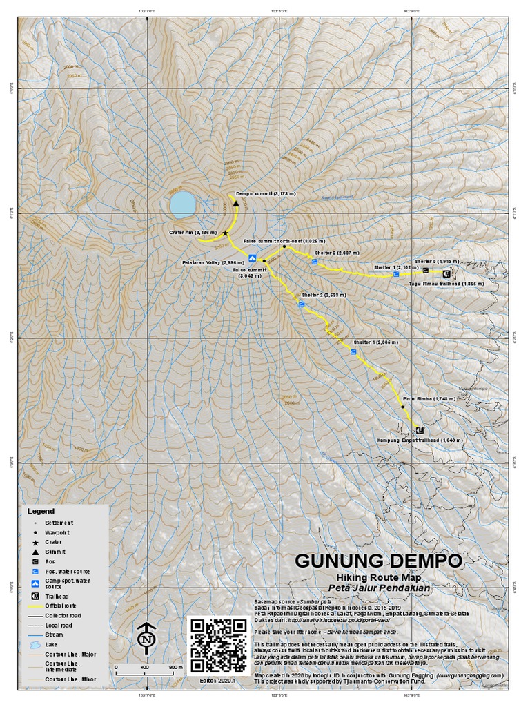 Peta Jalur Pendakian Gunung Dempo | PDF | Cartography | Geographic Data ...
