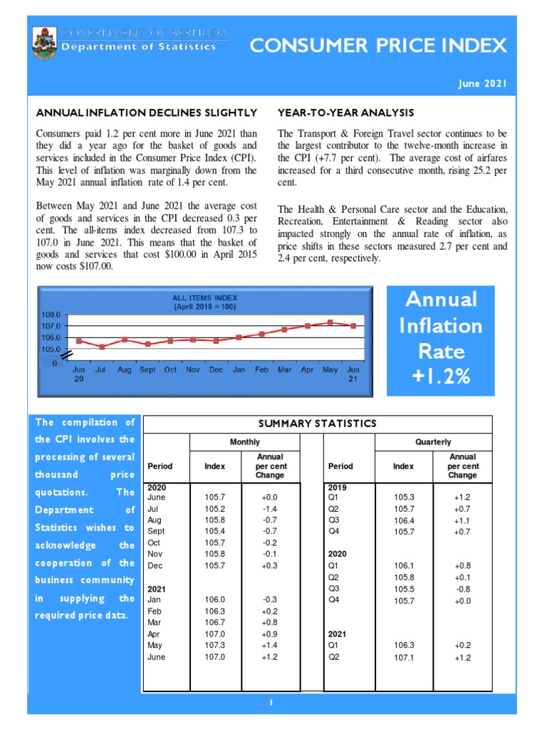 CPI Report: June 2021 Inflation Data | PDF | Consumer Price Index ...