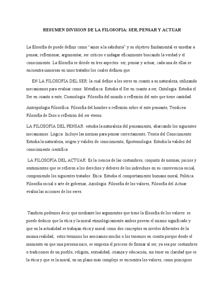 Division de La Filisofia | PDF | Moralidad | Axiología