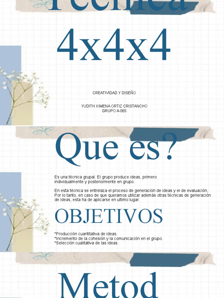 Metodo 4X4X4 Creatividad Actividad 2 | PDF