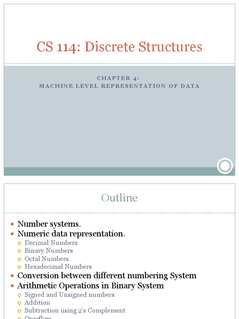 4 - Machine Level Representation of Data-Latest | PDF | Subtraction ...