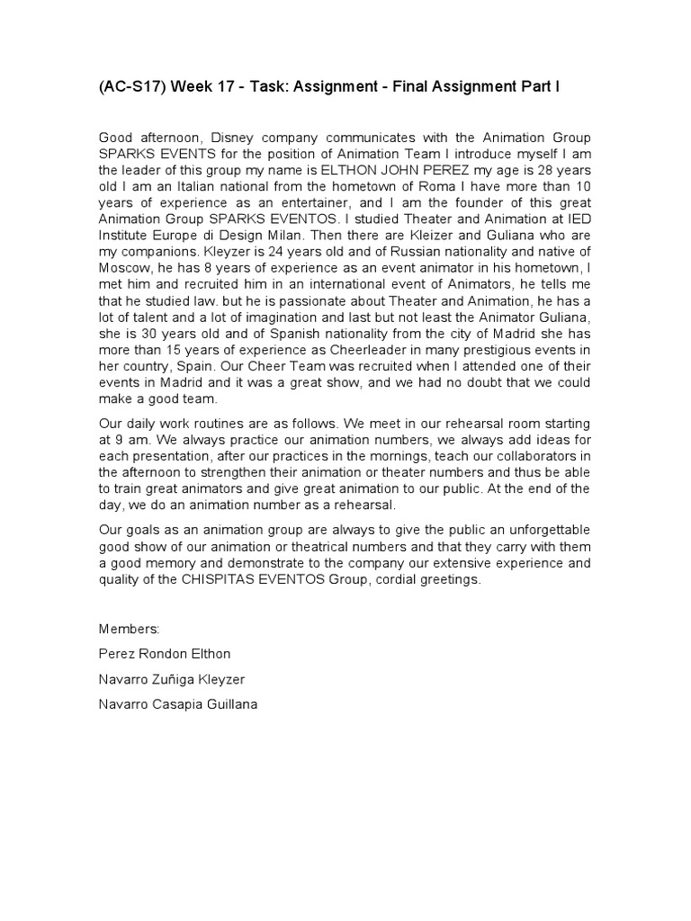 Ac S17 Week 17 Task Assignment Final Assignment Part I Pdf 
