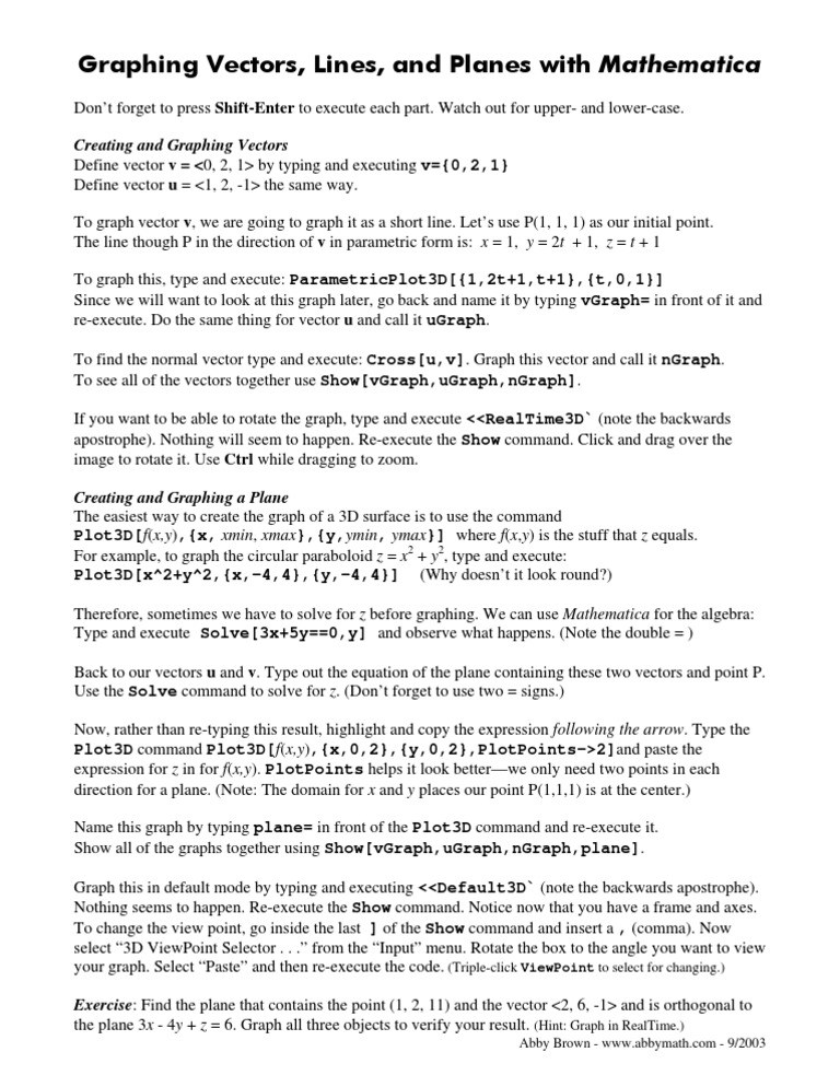 Graphing Vectors | PDF | Plane (Geometry) | Geometry