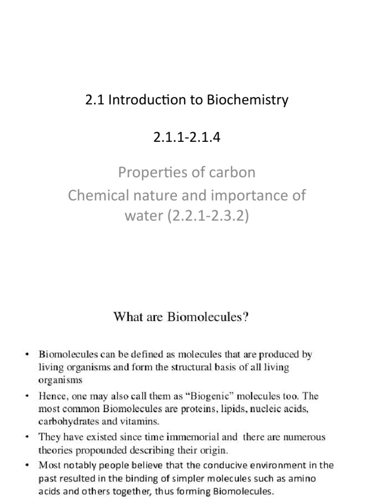 Intro To Biochemistry | PDF