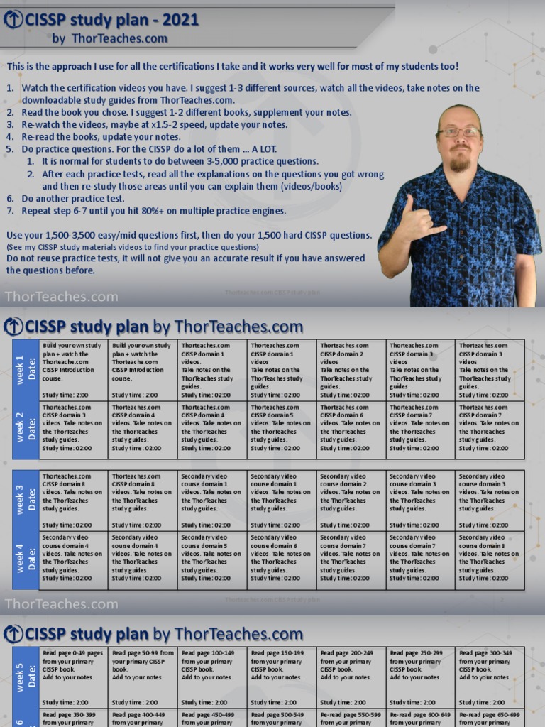 ThorTeaches CISSP Study Plan 2021 | PDF | Cognition