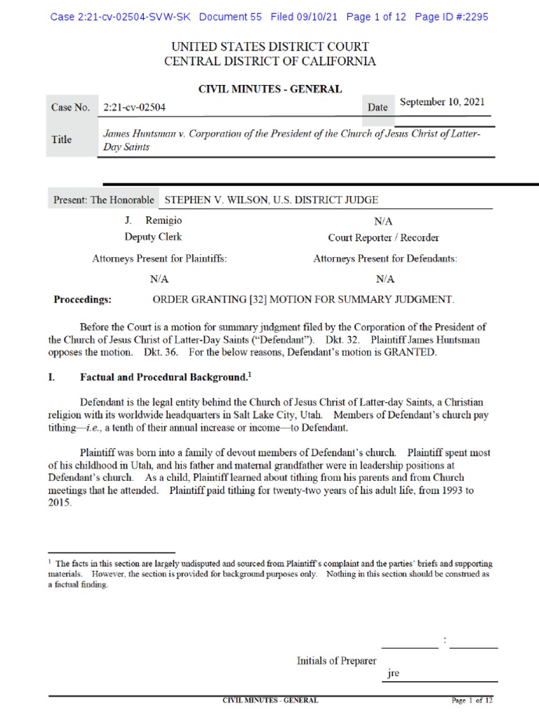 Judge Rules Against James Huntsman | PDF | Law | Technology & Engineering