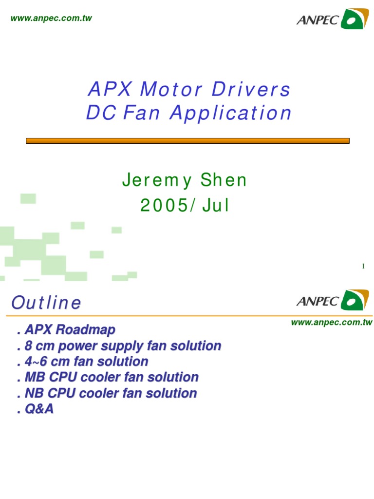 APX Motor Drivers for DC Fans Guide | PDF | Power Supply | Diode