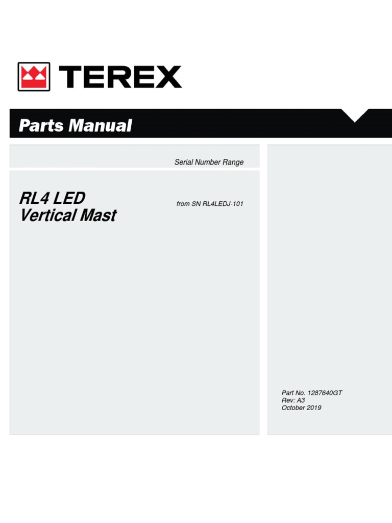 Parts Manual: Rl4 Led Vertical Mast | PDF | Screw | Manufactured Goods