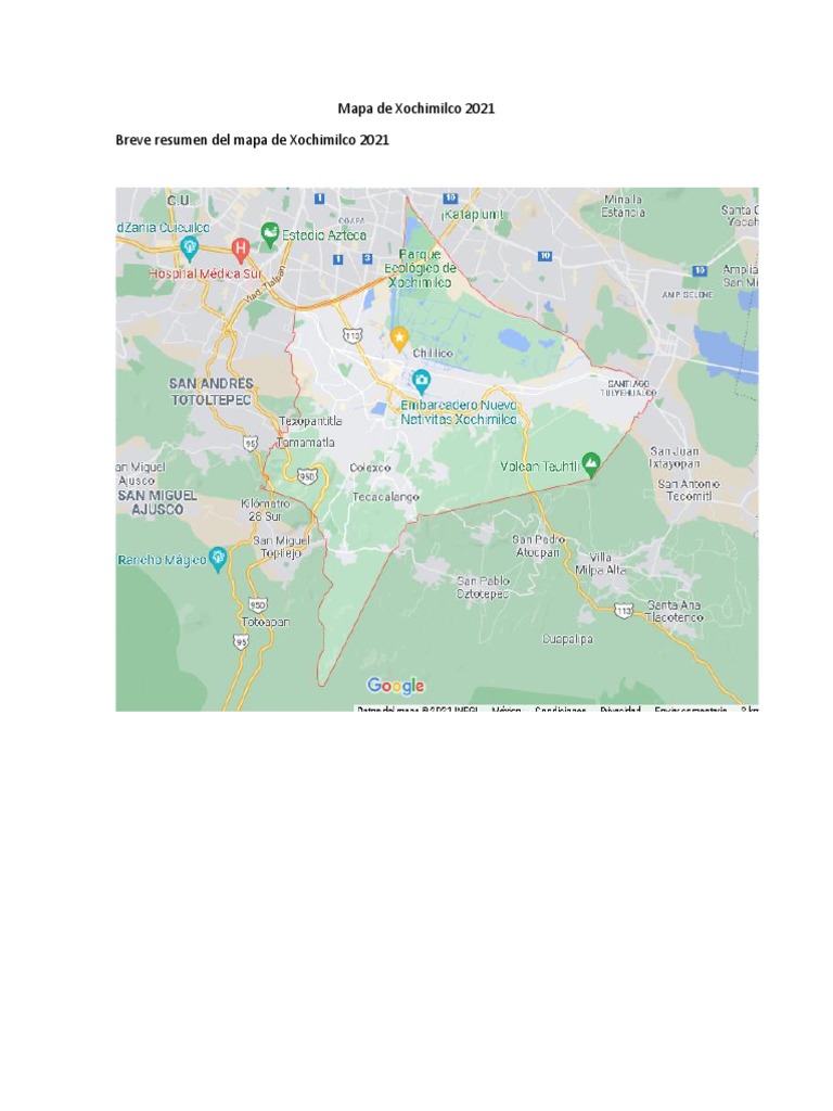 Mapa de Xochimilco 2021 | PDF | Ciencias sociales | Viajes y turismo