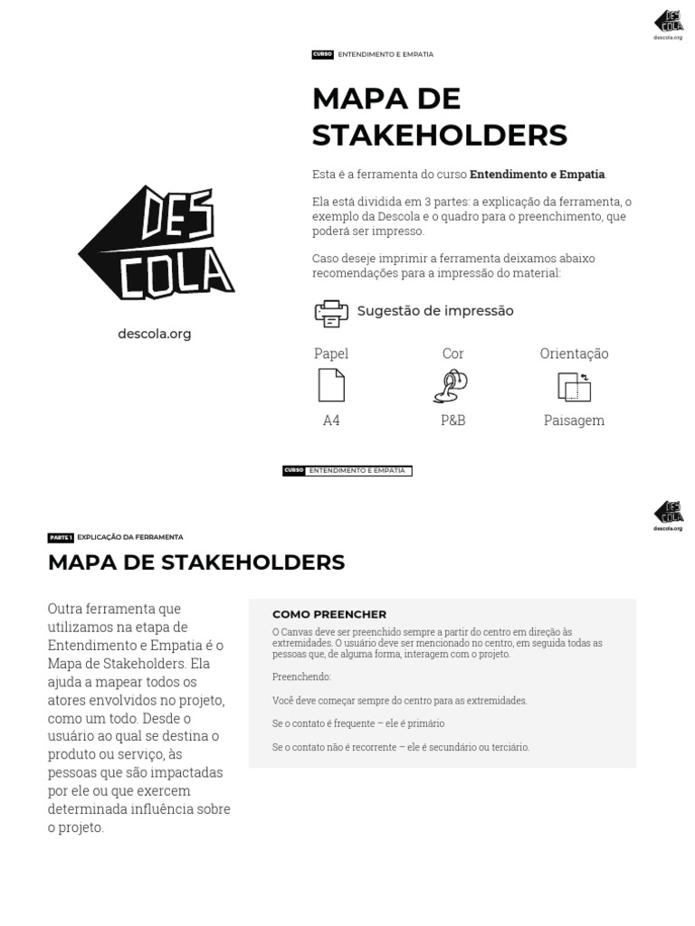 Descola Mapa de Stakeholders | PDF | Partes interessadas (corporativo ...