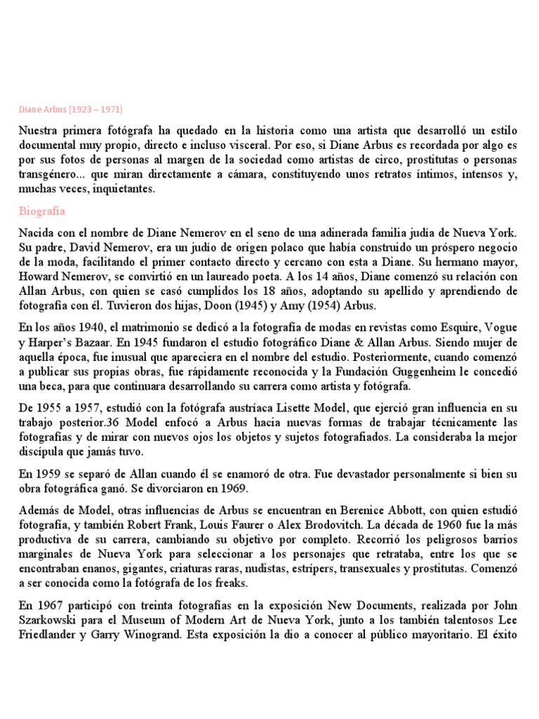 Diane Arbus | PDF | Fotógrafo