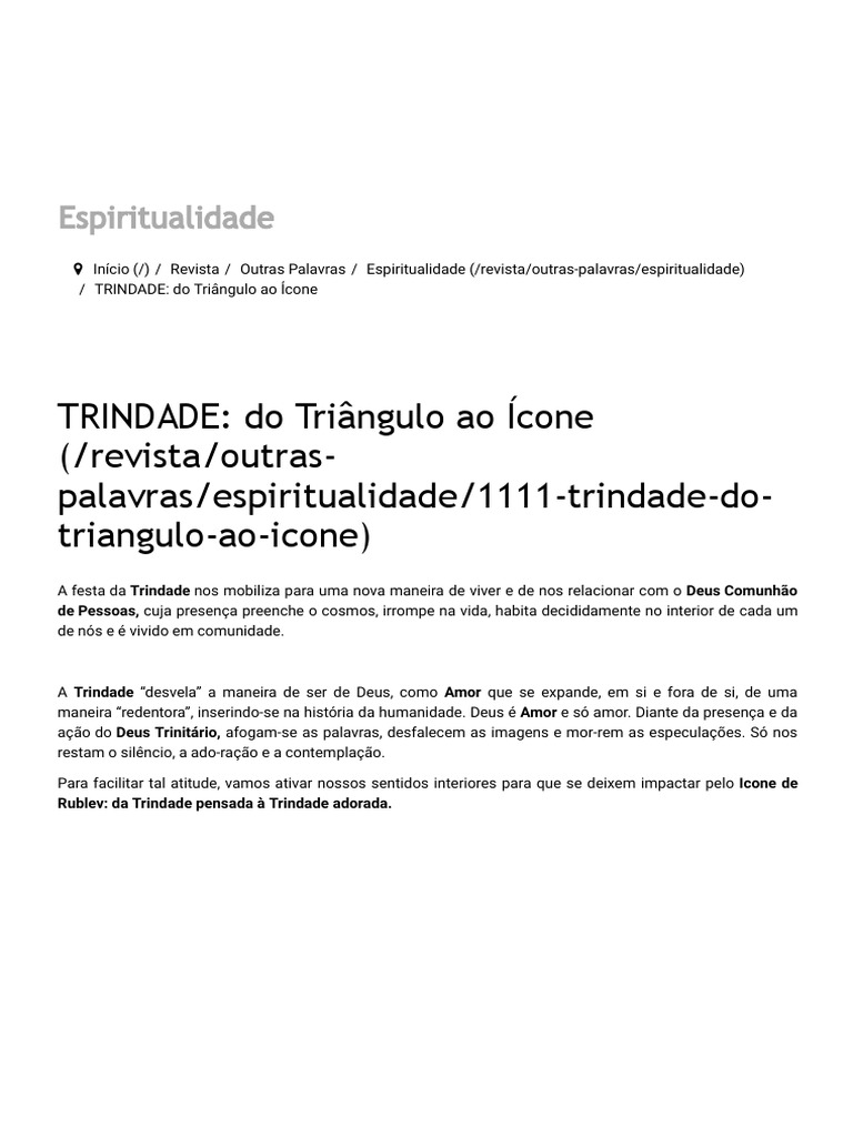 TRINDADE - Do Triângulo Ao Ícone - Centro Loyola | Download Free PDF ...