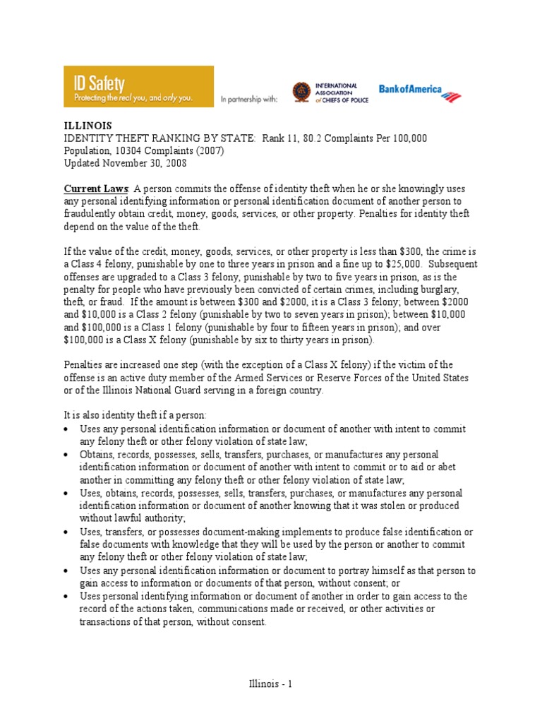 Illinois Identity Theft Laws | PDF | Identity Theft | Theft