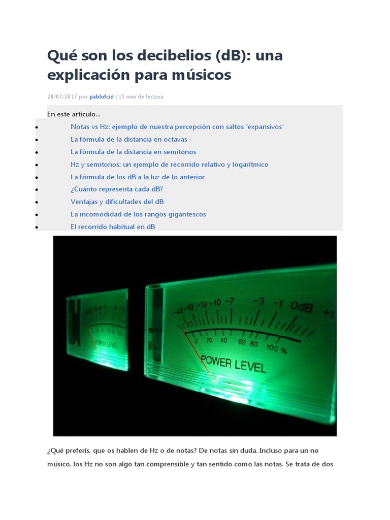 Qué Son Los Decibelios | PDF | Decibel | Logaritmo